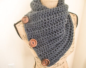 Crochet button cowl | Etsy