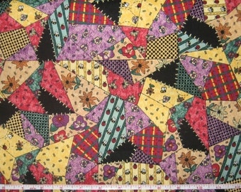 Crazy quilt fabric | Etsy