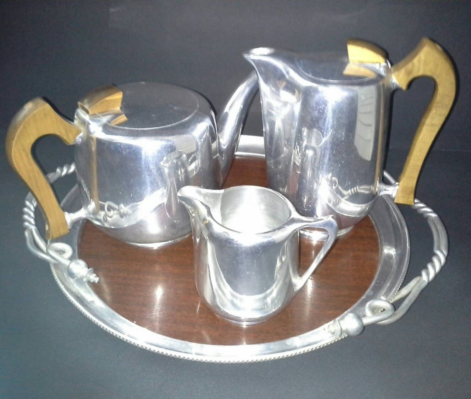 Beautiful Vintage Art Deco Picquot Ware Serving Set~Brushed & Polished ...