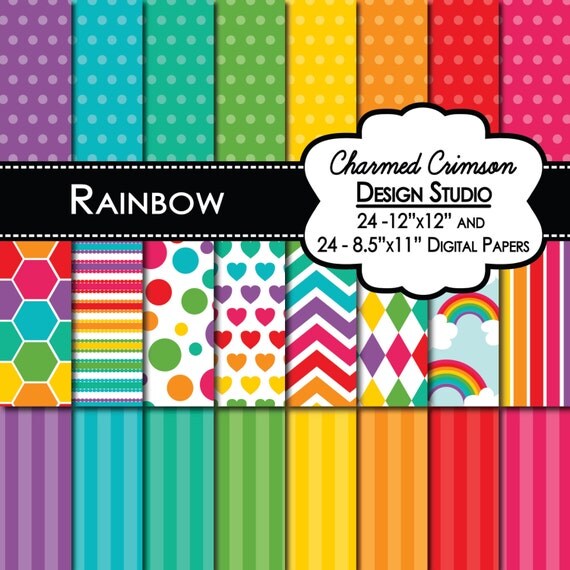 Rainbow Digital Paper, Rainbow Digital Paper, Digital Red, Purple Paper ...