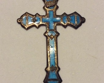 Popular items for blue enamel cross on Etsy