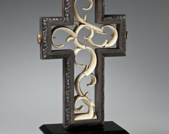 Unity Cross ® Solid Black Walnut and Curly Maple by UnityCross