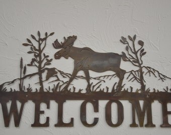 Popular items for moose welcome sign on Etsy