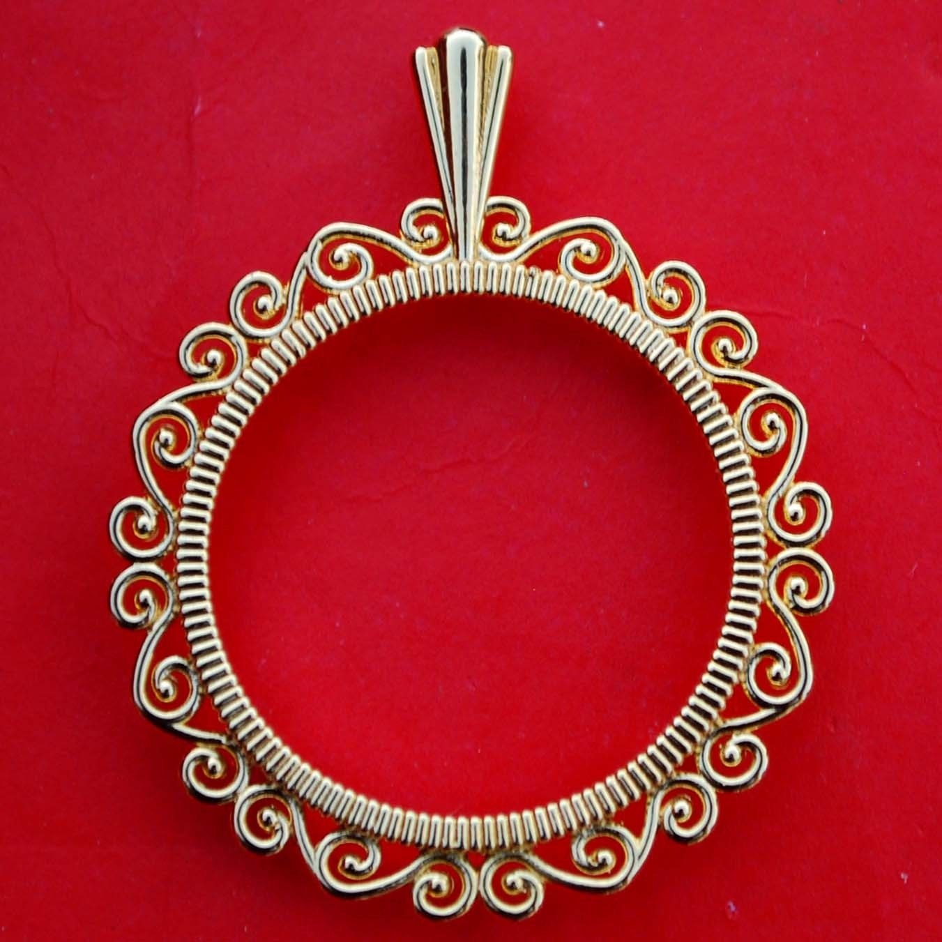 Gold Plated Coin Bezel Mount Frame Settings Fit US Quarters