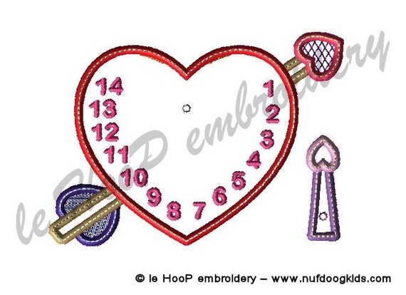 HEART COUNTDOWN Machine Embroidery In Hoop Design 5x7 6x10
