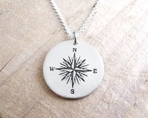 Unique compass rose pendant related items | Etsy
