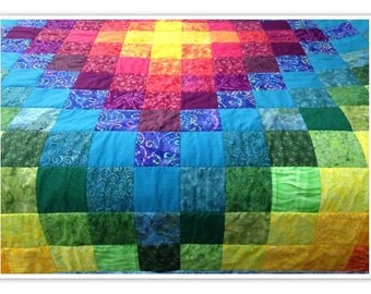 Popular items for squares quilt on Etsy