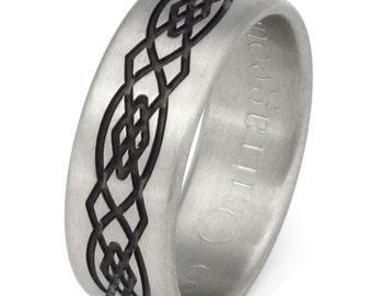 Titanium Irish Celtic Promise Ring Wedding Band Blue Ring