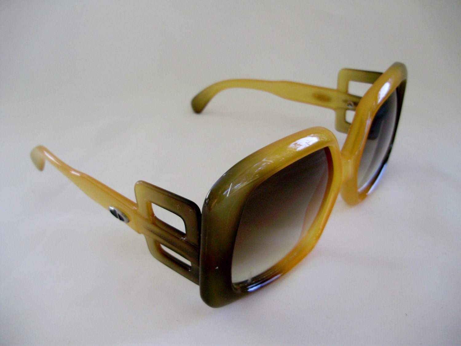 Vintage Ultra Rare Christian Dior 737 Sunglasses Honey & Green Optyl ...