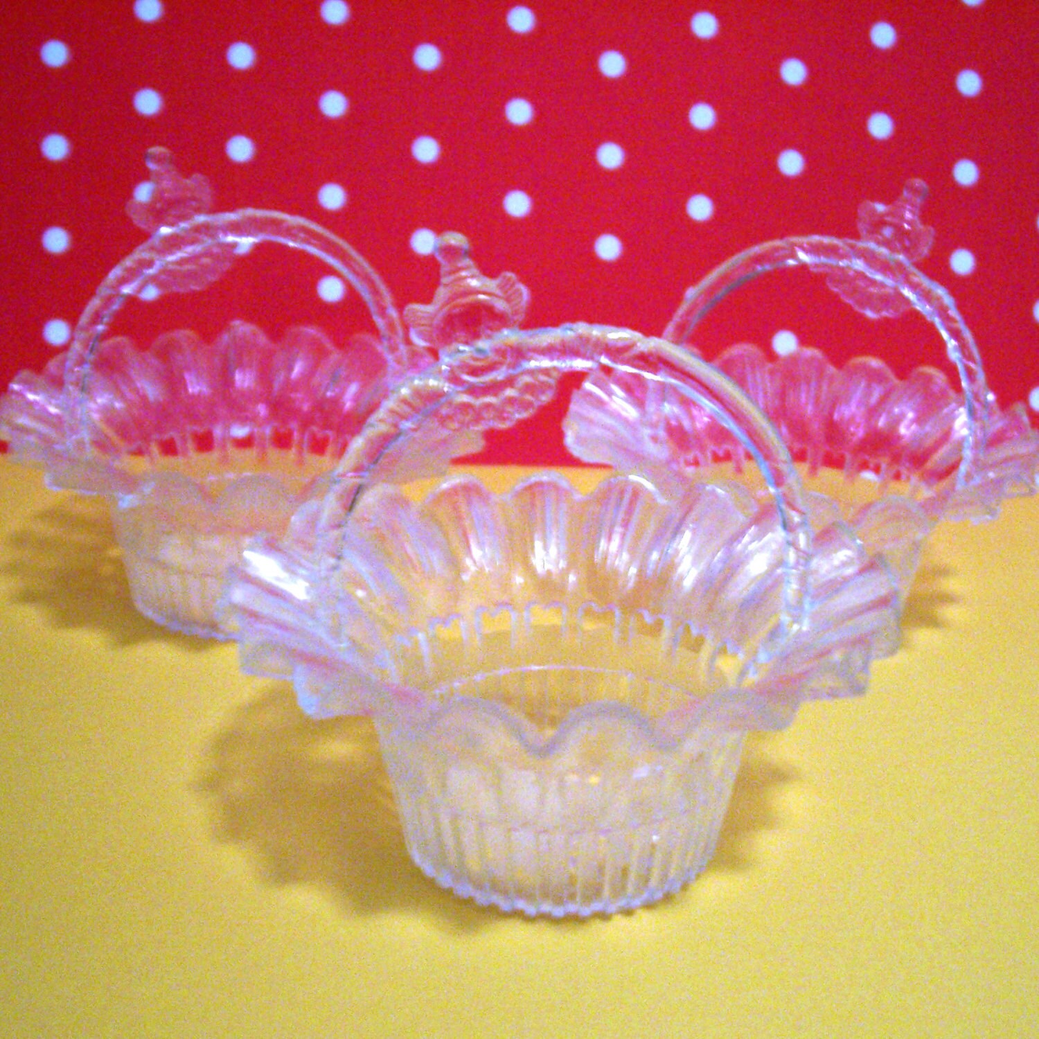 3 Vintage Clear Party Candy/Nut Baskets Plastic – Haute Juice