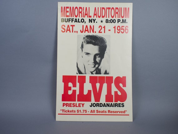 Elvis Tour Poster 1956 Memorial Auditorium Buffalo NY