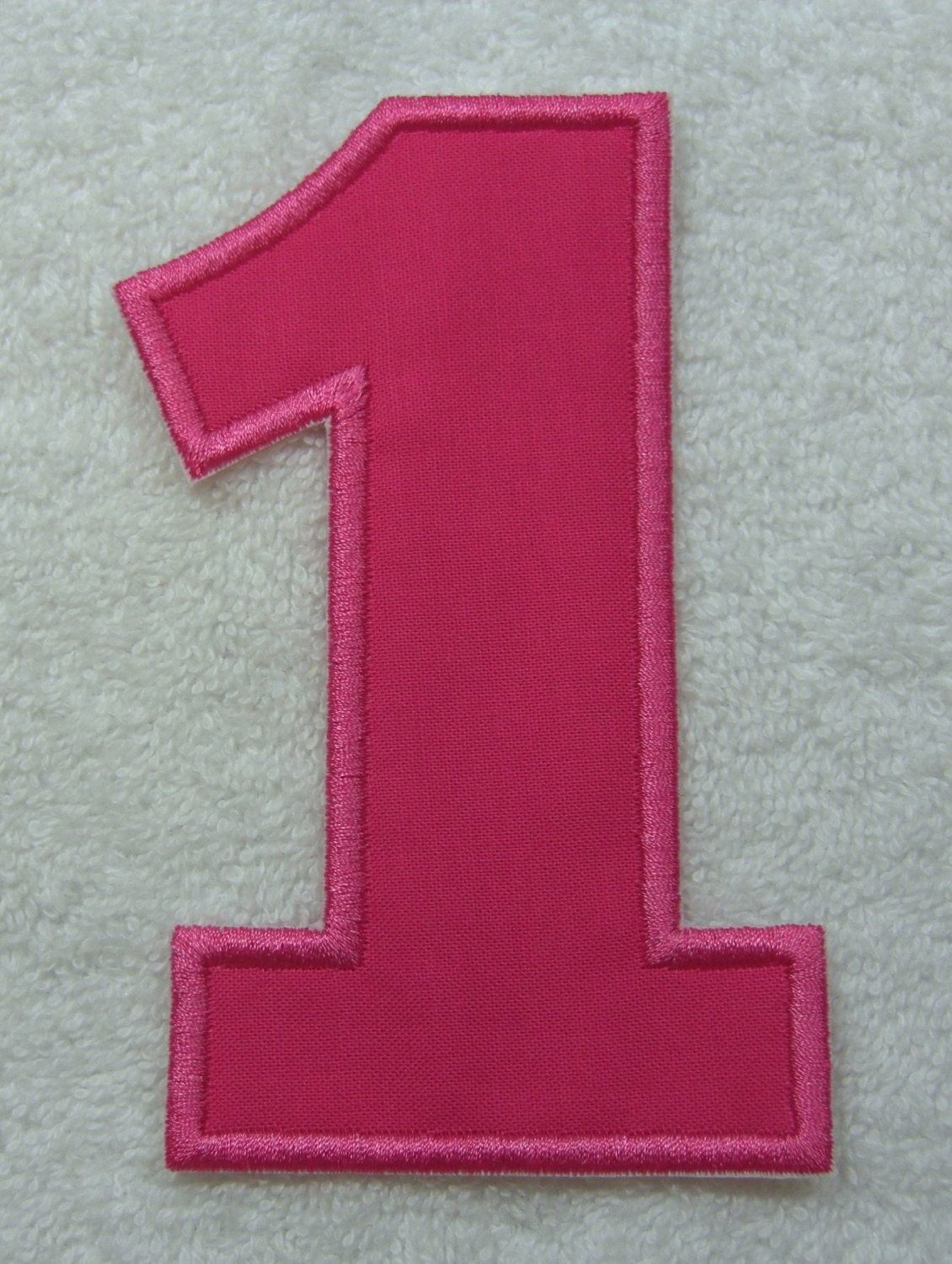5 Inch Number 1 Fabric Embroidered Iron On Applique Patch