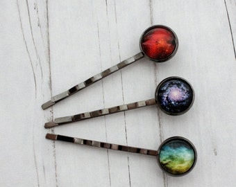 Popular items for galaxy hair pins on Etsy