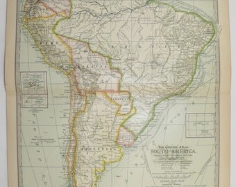 1852 Antique Map of Brazil South America Map by OldMapsandPrints