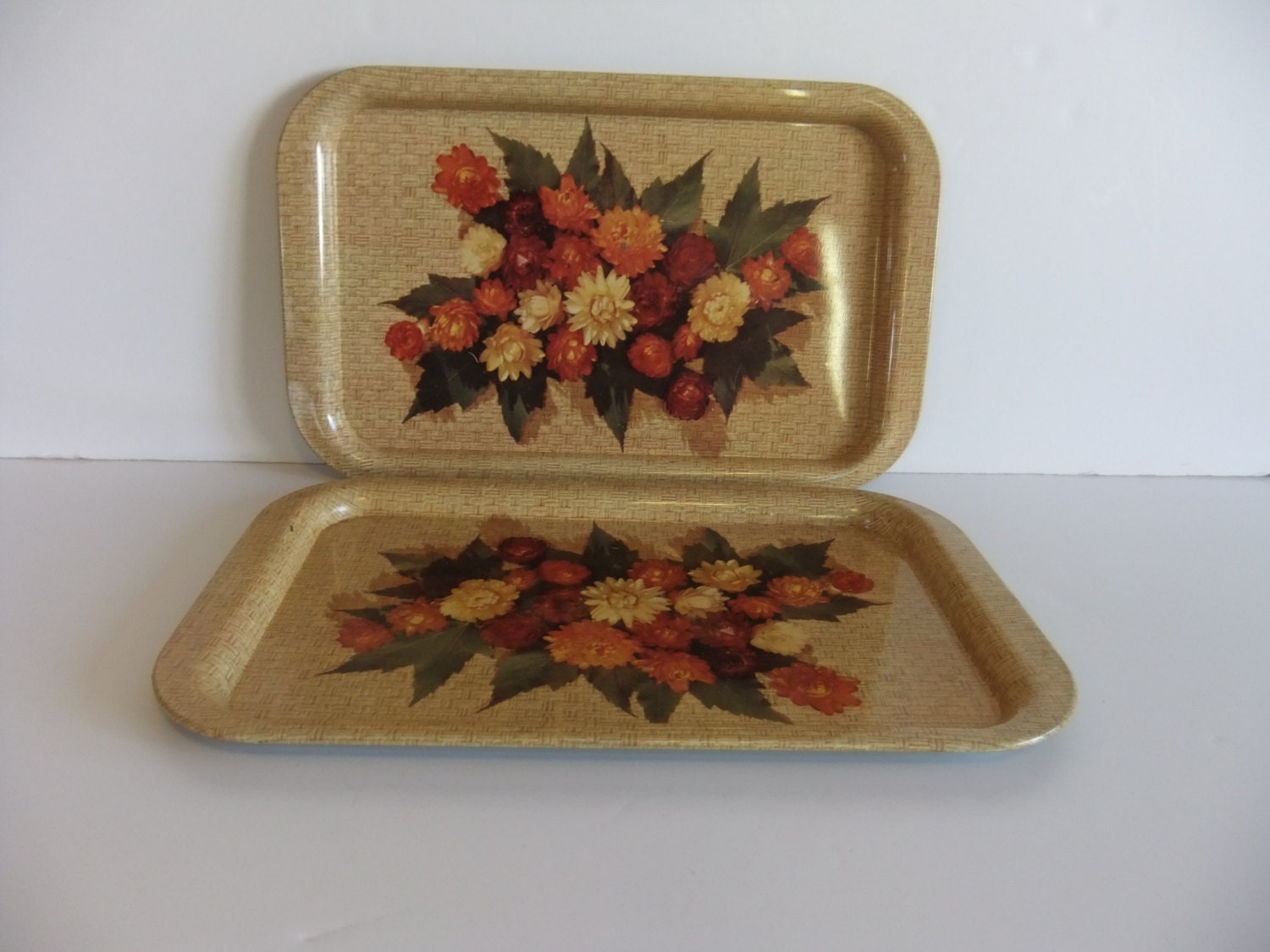 Vintage Tray Floral Tray metal serving tray Pretty metal trays – Haute ...