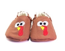 Embroidered Turkey Face Baby Booties Thanksgiving Baby Booties Turkey