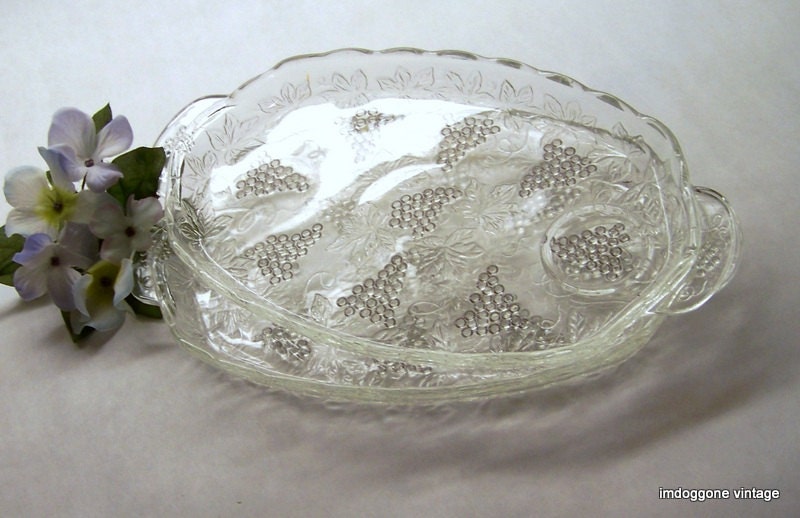 Anchor Hocking “Vintage Clear” Snack Plates, Two Luncheon Plates ...