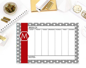 Weekly desk calendar | Etsy