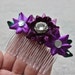 Purple Hair Comb Purple Flower Comb Deep Purple Hair