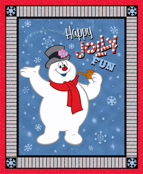 Frosty the Snowman Panel Holiday Quilt Fabric by EmmiesinCamden