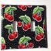 Cherry Light Switch Plate / Retro Cherries and Polka Dots