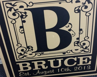 Initial welcome sign | Etsy