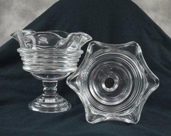 Clear glass compote | Etsy