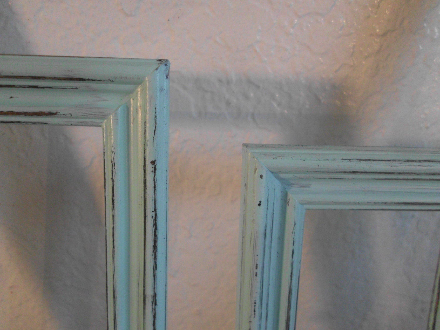Mint Blue Green Picture Frame Set Rustic by ElegantSeashore