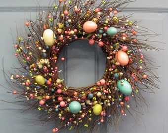 Items similar to Rustic Egg Door Decor - Spring Wreath - Easter Wreath ...