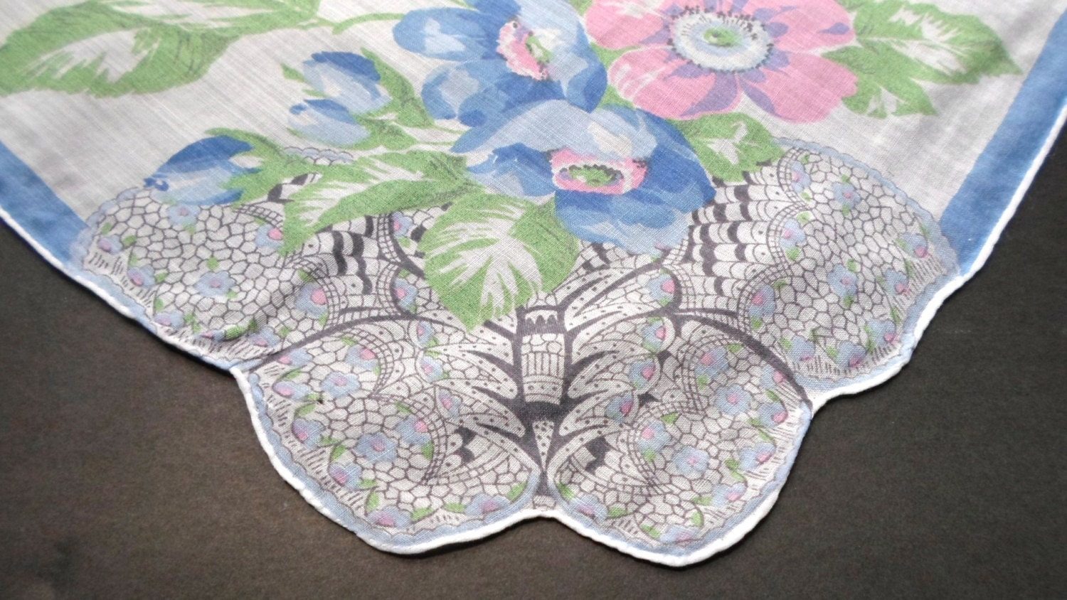 Vintage Handkerchief, Floral Handkerchief, Vintage, Handkerchiefs ...