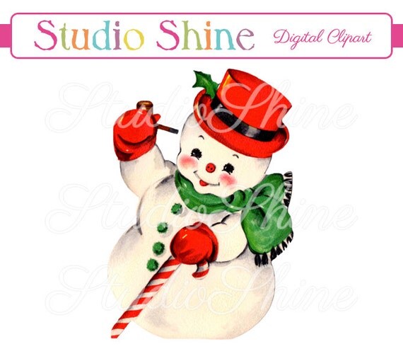 Vintage Digital Clipart Frosty The Snowman Cute Clip Art