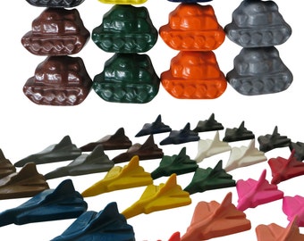 Jet Plane and Tank Crayon Set of 28