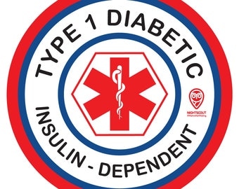 1inch Type 1 Diabetic Insulin Dependent Stickers