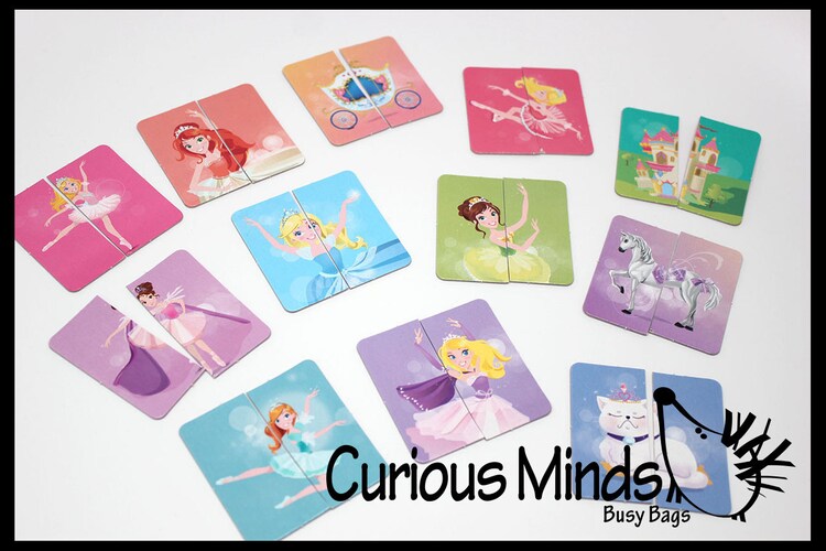 12 Mini 2-Piece Puzzles Beginner Puzzle by CuriousMindsBusyBags