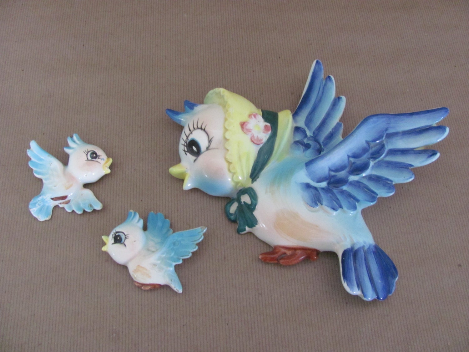 Vintage Blue Bird Wall Plaque 1960's Lefton Blue Bird