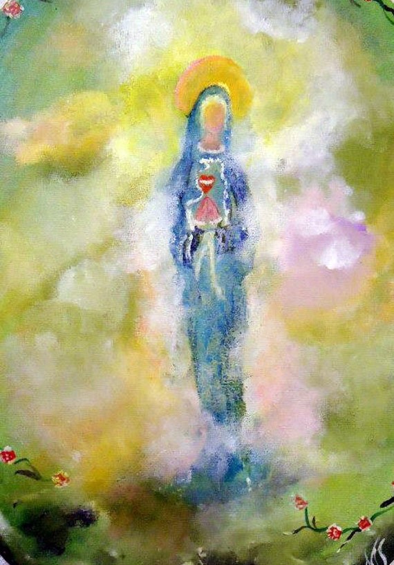 Our Lady of Hope Virgin Mary Blessed Mother print by MarieStarkART