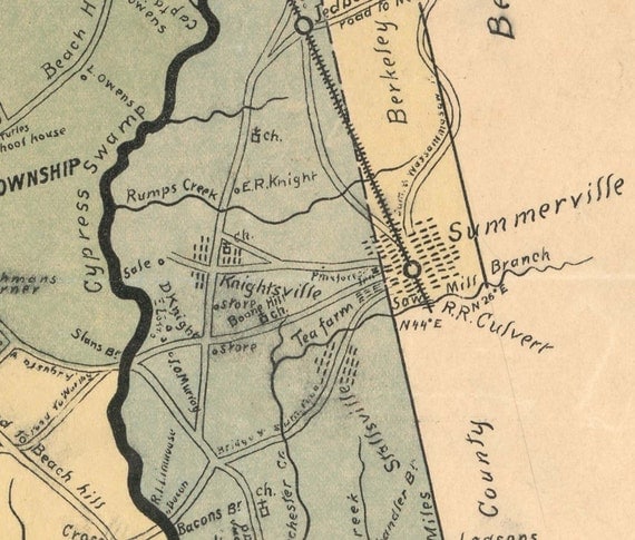 Dorchester County South Carolina 1900 Wall Map With by Oldmap