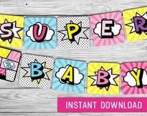 Popular items for superhero baby shower decorations on Etsy