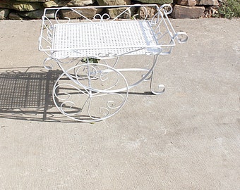 Vintage Mid Century Solid Iron Tea Cart, Iron Mesh Top, Absolutely ...