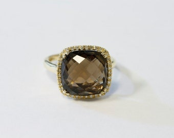 Items similar to Root Beer Colored Smoky Quartz Checkerboard Cut Coin ...