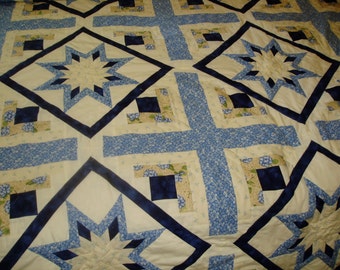 Yellow star quilt | Etsy