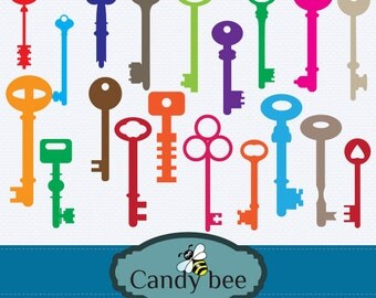Skeleton key clipart | Etsy