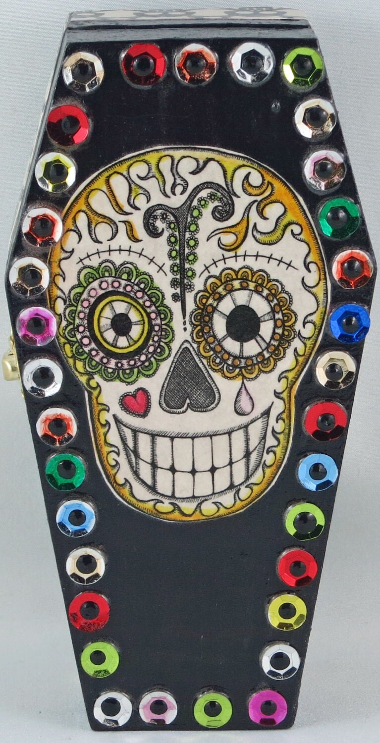 Dia de los Muertos Coffin box / Day of the Dead sugar skull