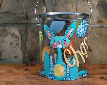 Items similar to personalized EASTER metal PAIL bucket monogram Initial ...