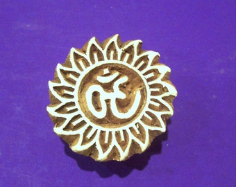 Om Mani Padme Hum Tibetan Script Round Mantra by PrintBlockStamps