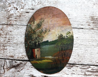 Oval painting | Etsy