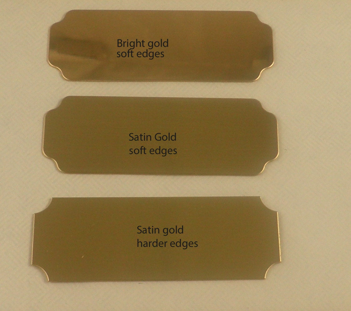 Name Plate Brass notched 7/8 x 2-1/2 3 styles Free