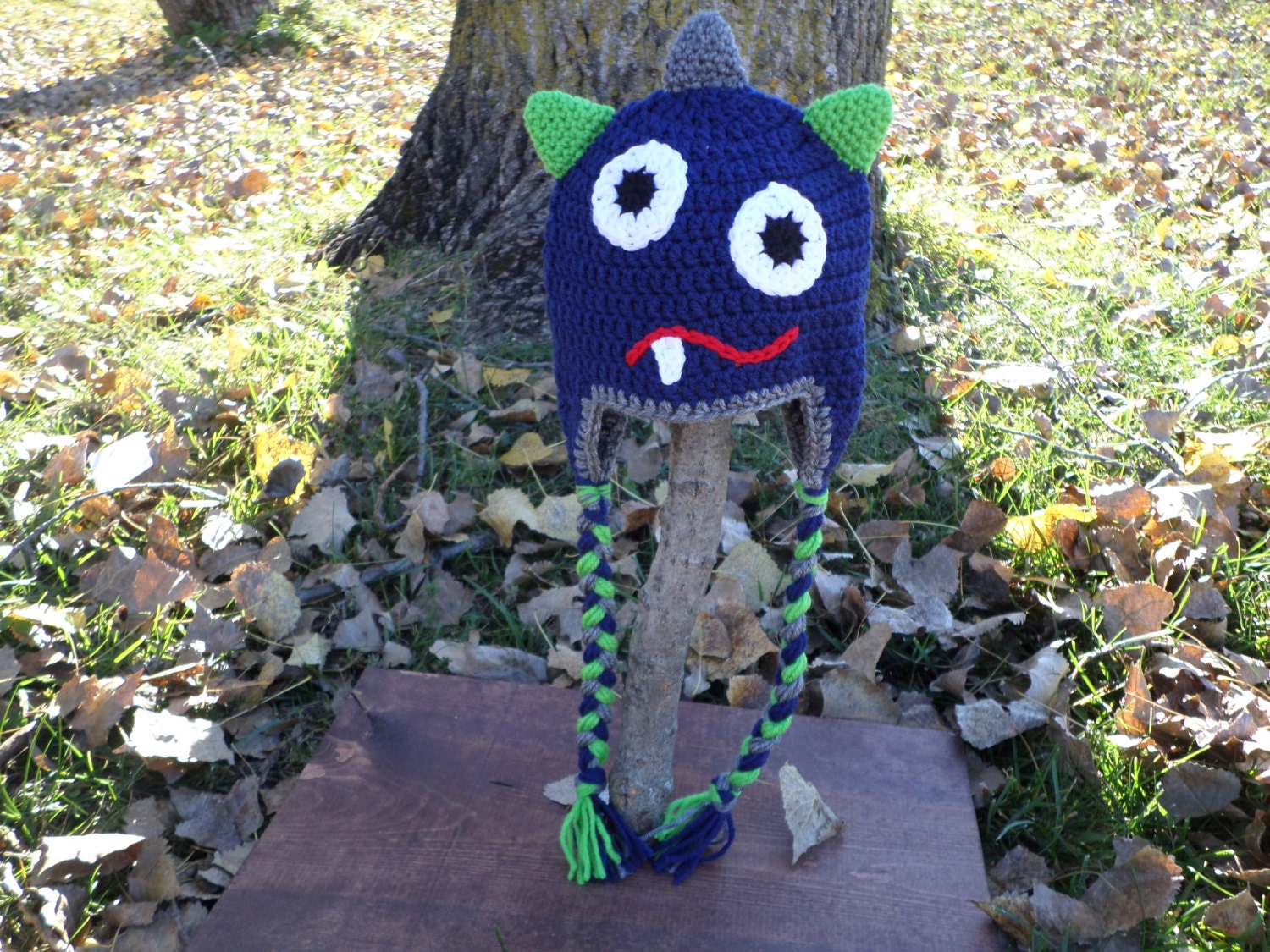 Navy Blue Googly Eyed Monster