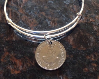 Bahamas 5 cents expandable style wire bangle by CoinCutters