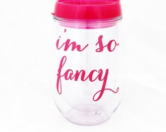 Items similar to Vino 2 Go "Im so Fancy- Iggy A." adult/ mommy sippy ...